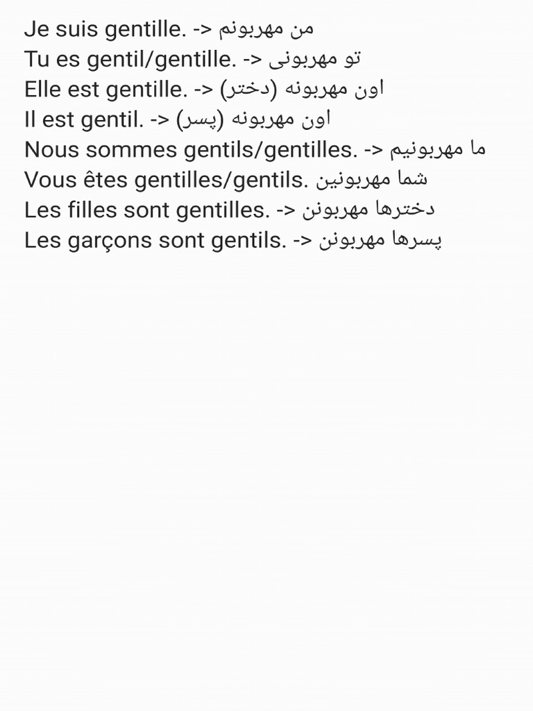 Gentil Et Gentille Exercice | PDF