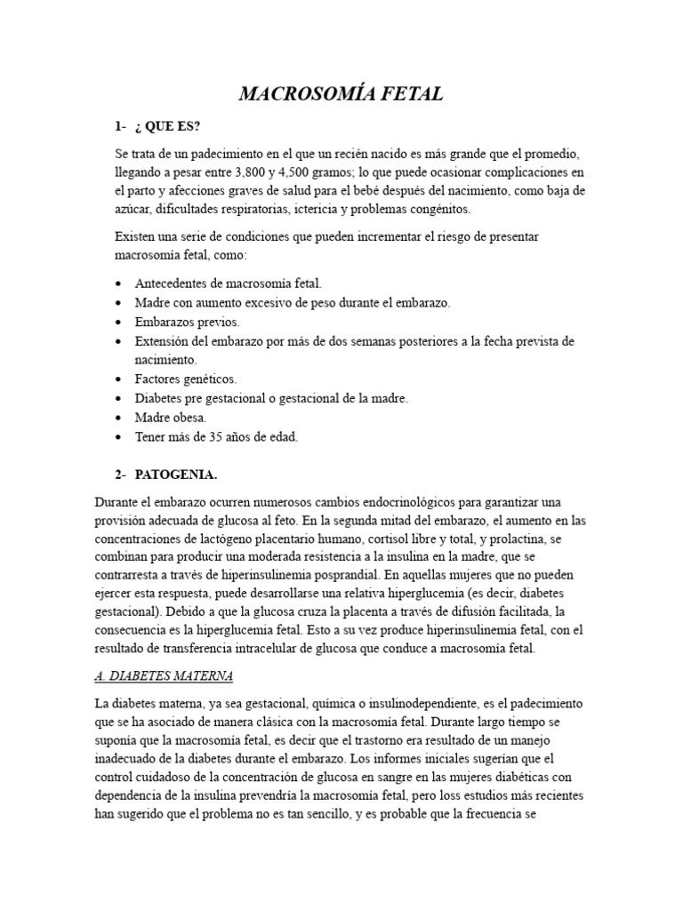 Macrosomía Fetal | PDF | Parto | El embarazo