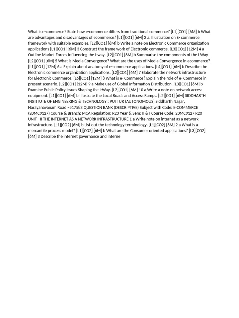 Understanding E-Commerce Fundamentals | PDF