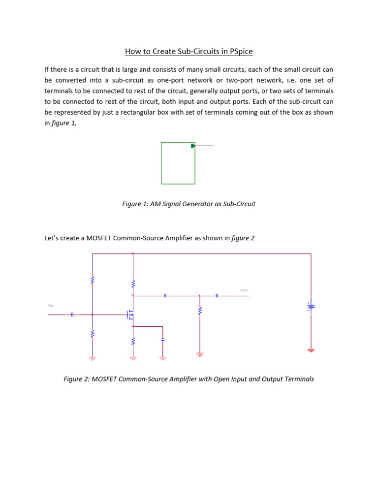 PSpice - Sub-Circuits | PDF | Amplifier | Electrical Circuits