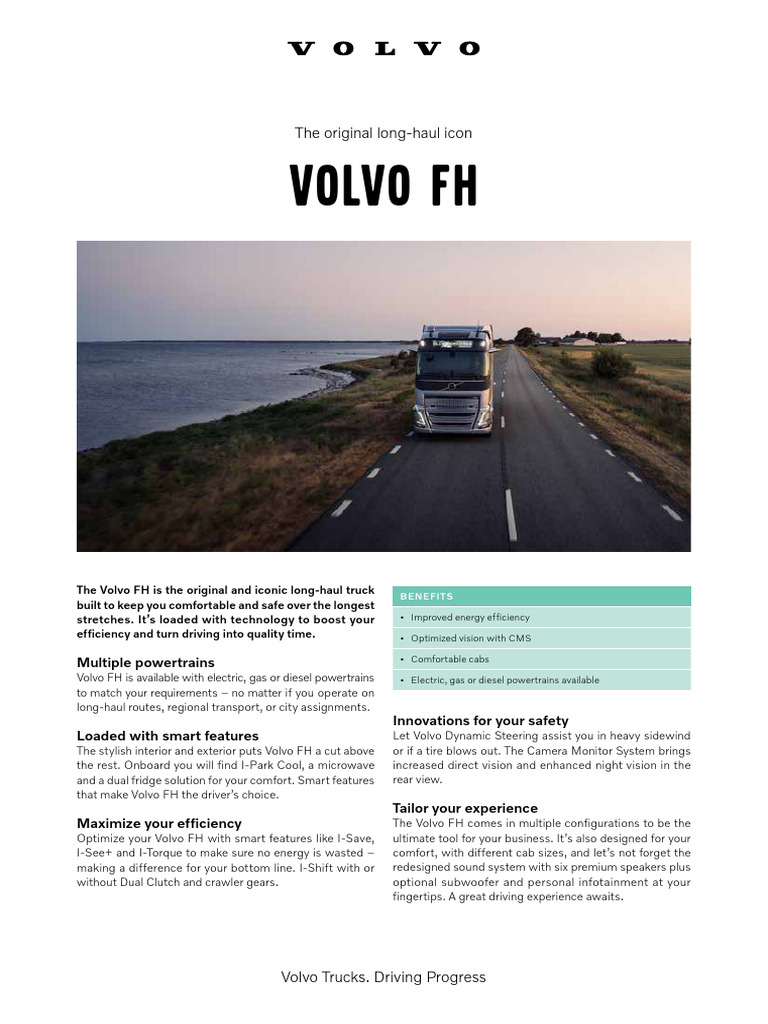 Volvo FH Infosheet EN Global | PDF | Axle | Truck