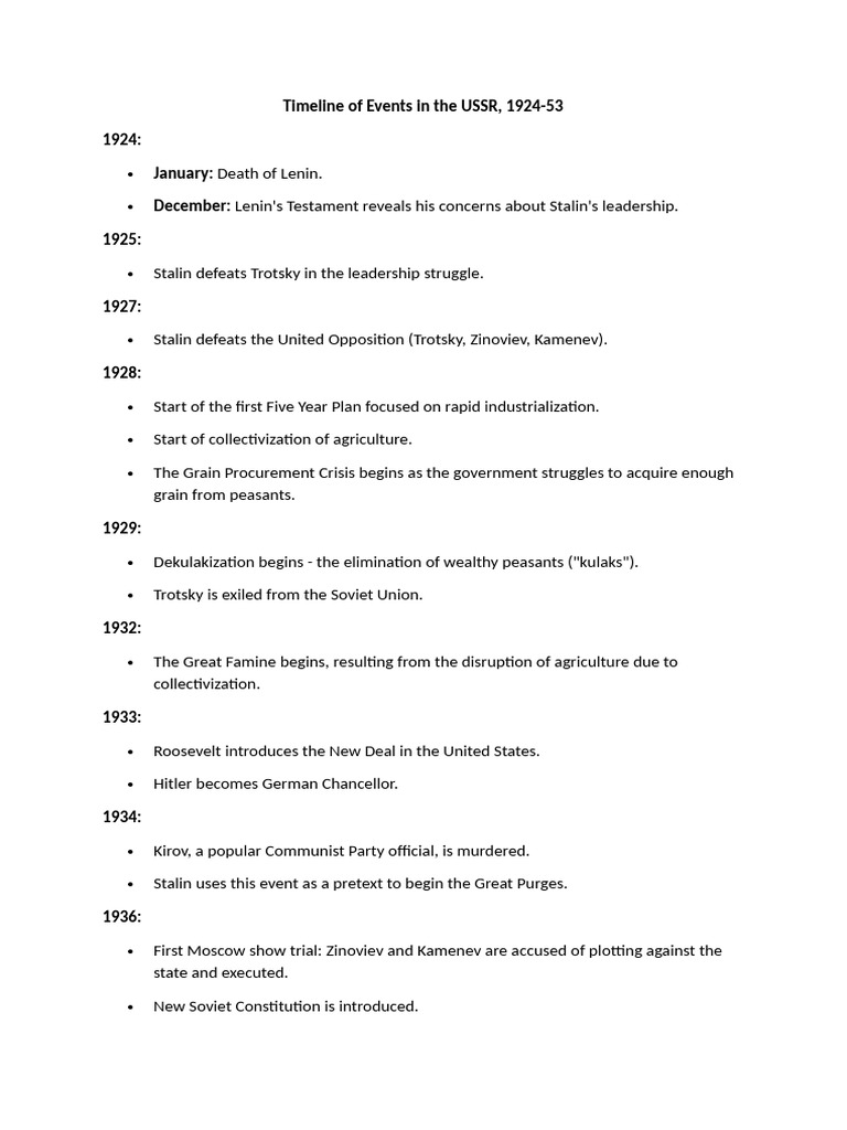 Ussr Revision Notes | PDF | Joseph Stalin | Leon Trotsky