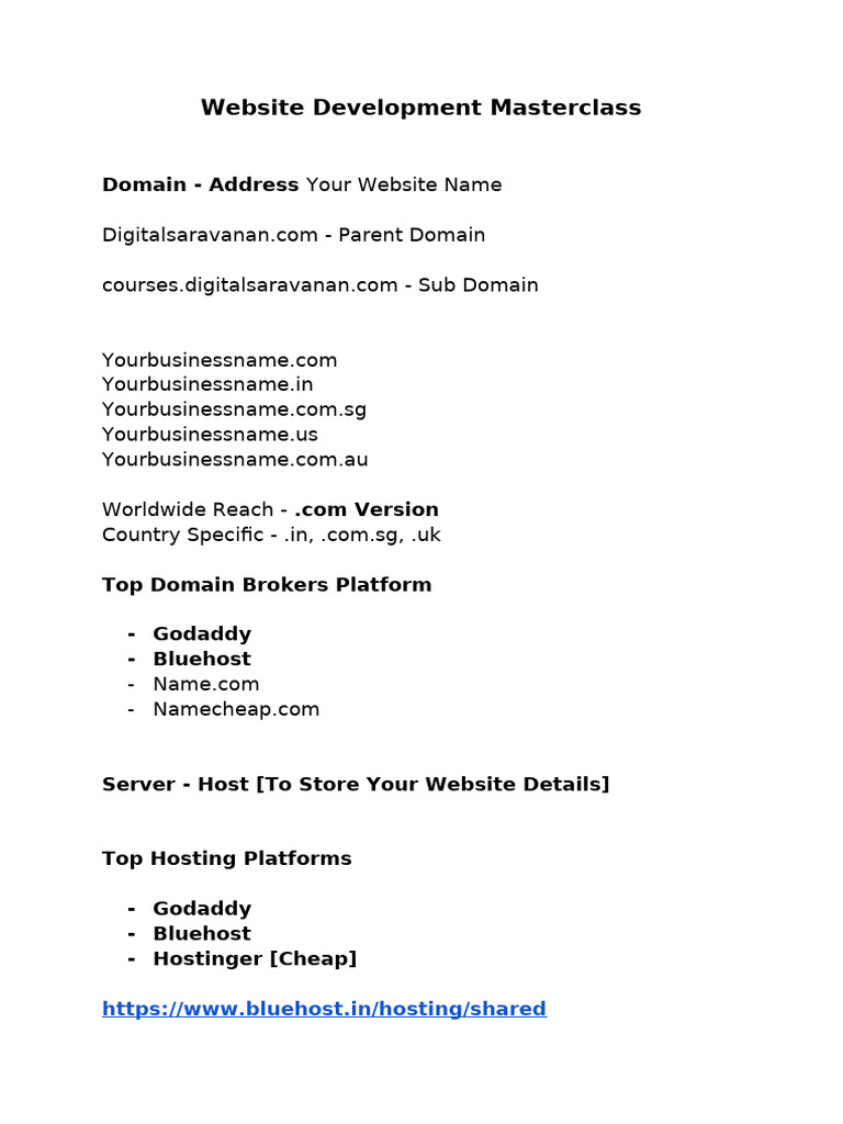 Basics of Website Development | PDF