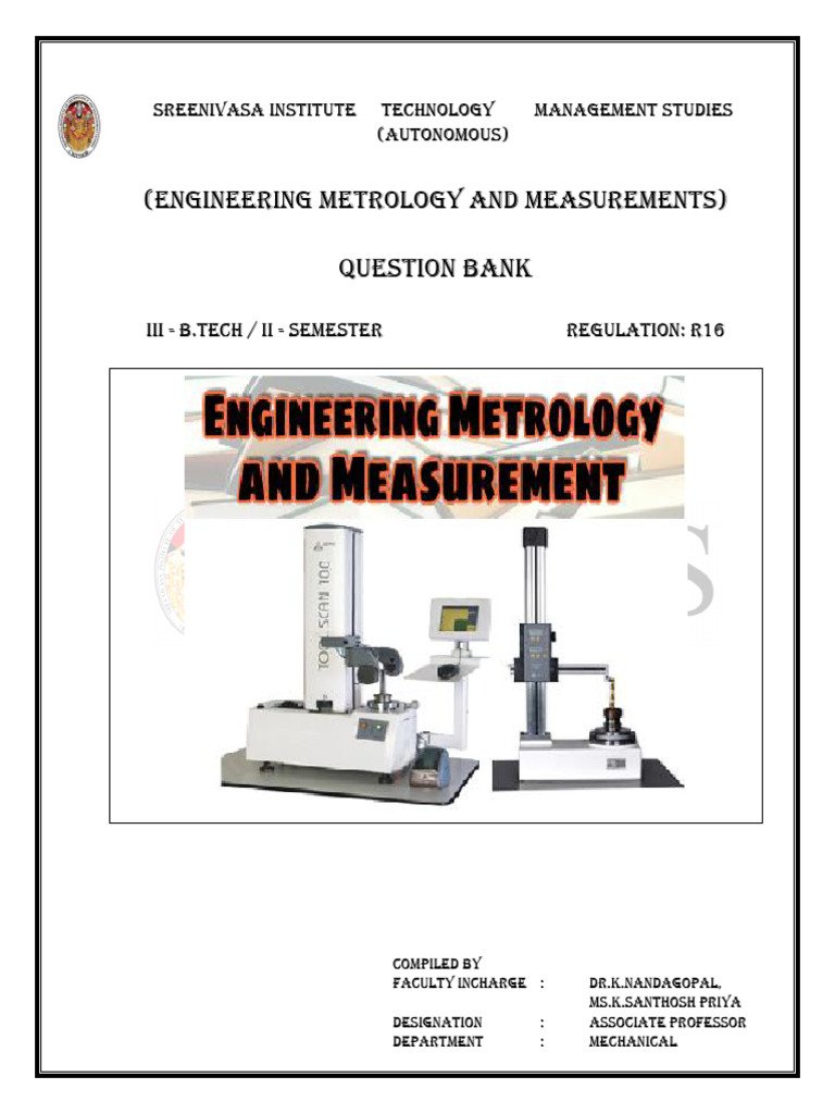 Metrology & Measurements Guide | PDF | Interferometry | Gear