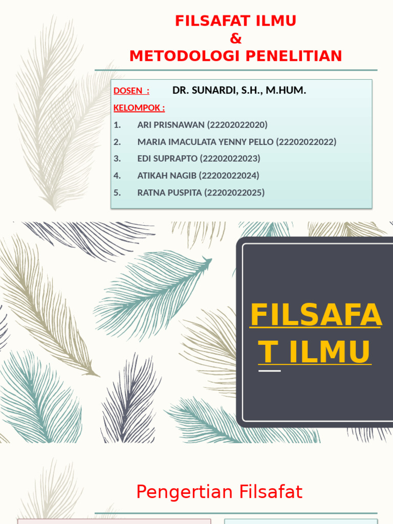 Filsafat Ilmu Dan Metodologi Penelitian (Kel. 3) - MPH | PDF