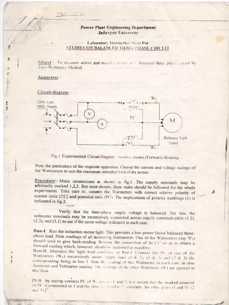 Study of Balance 3 Phase CKT | PDF