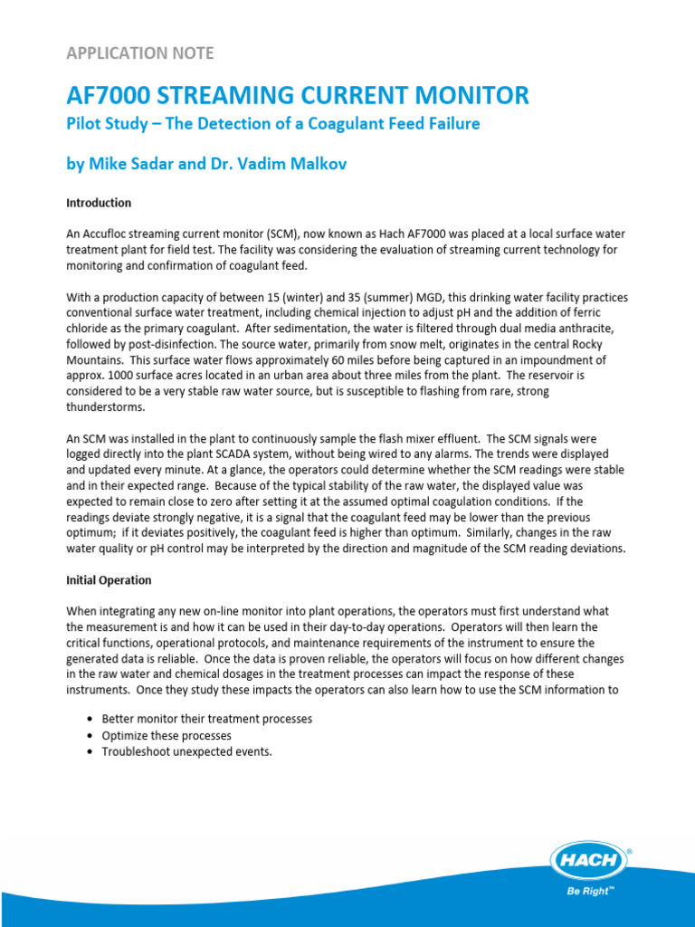 AF7000 Streaming Current Monitor | PDF | Water | Water Quality