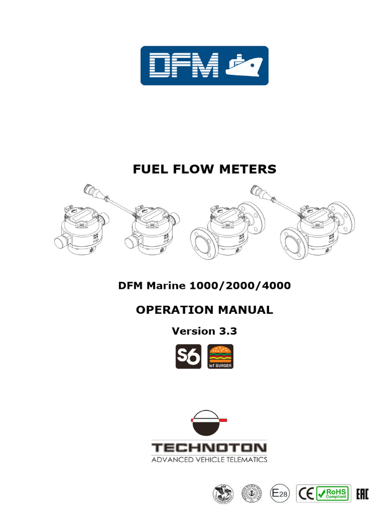 DFM Marine Operation Manual V 3.3 | PDF | Flow Measurement | Viscosity