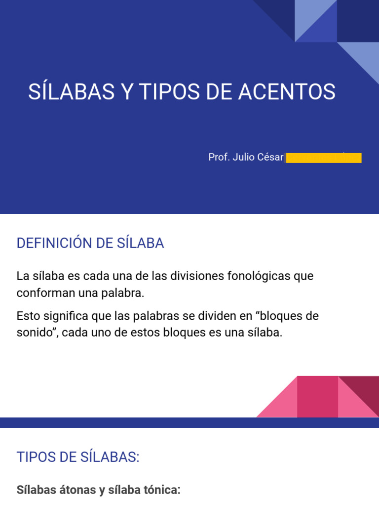Sílabas y Tipos de Acentos (1) | PDF
