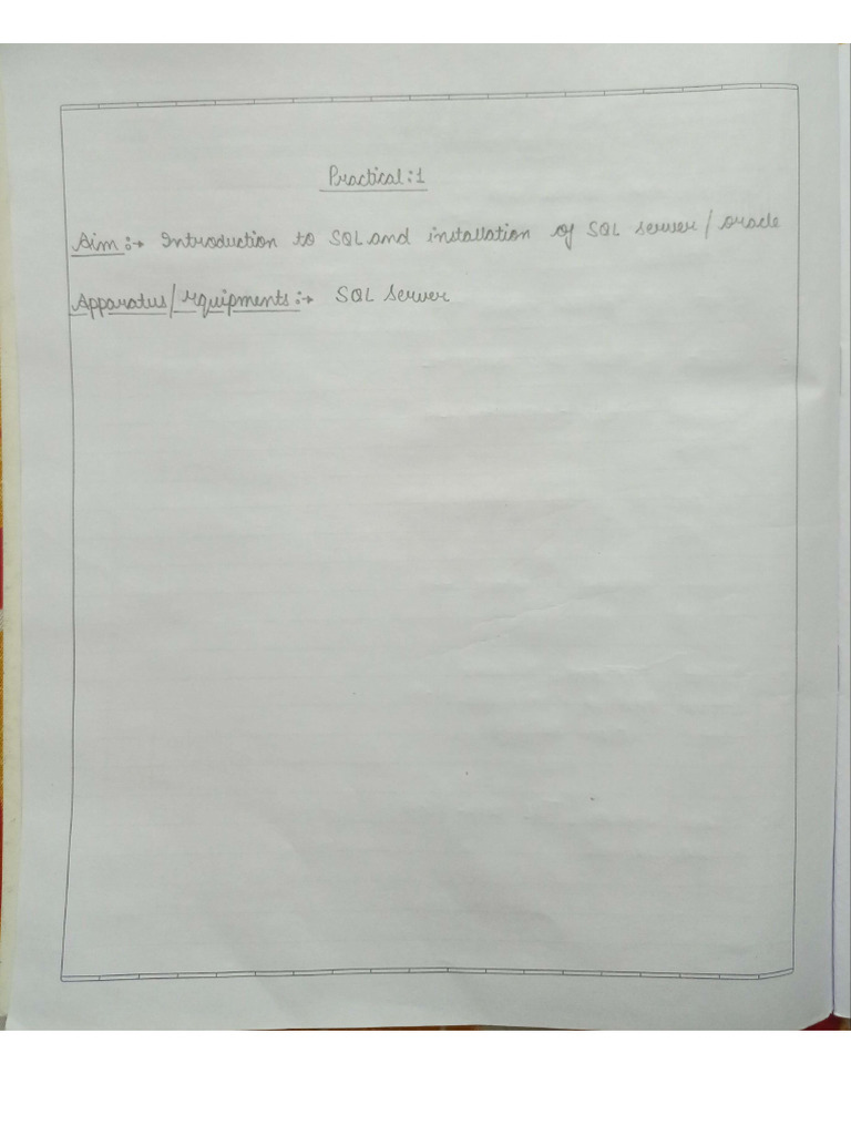 Rdbms Practical File | PDF