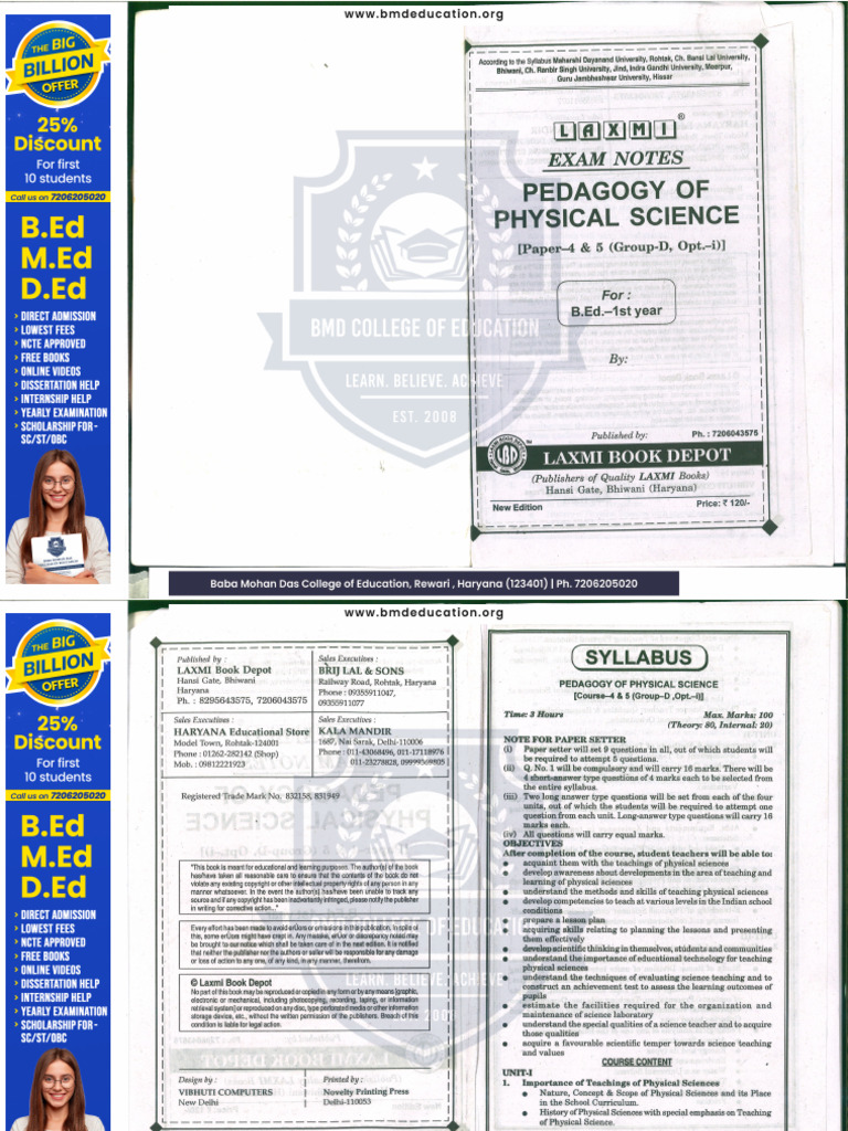 Pedagogy of Physical Science | PDF