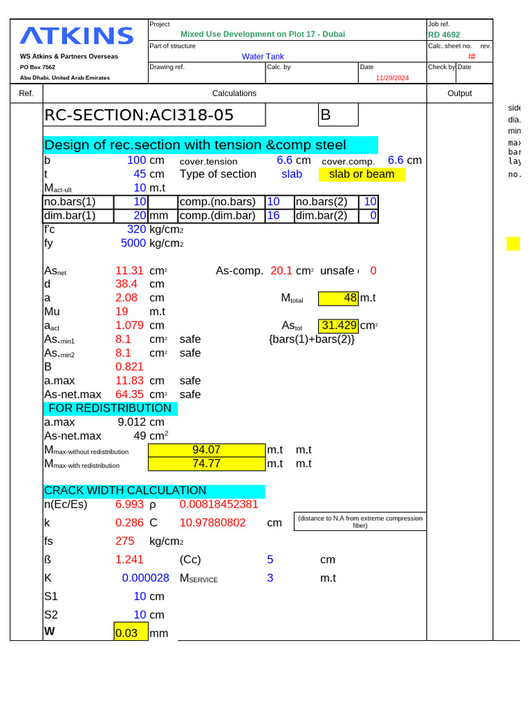 Crack Width-Two Way Slab-For Mu-30kN-m Shorter Wall | PDF | Building ...