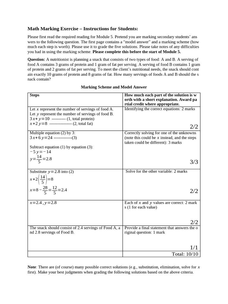 Nutritional Snack Planning Exercise | PDF | Equations | Foods