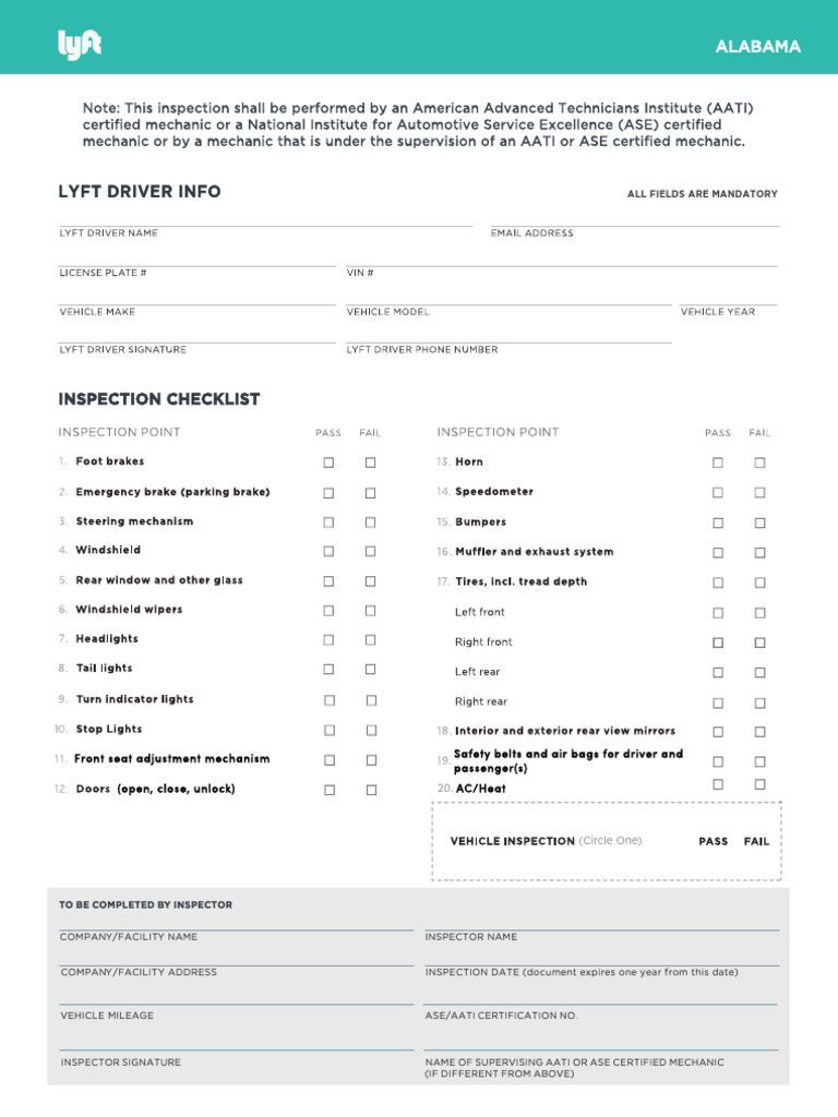 Alabama Inspection Form | PDF