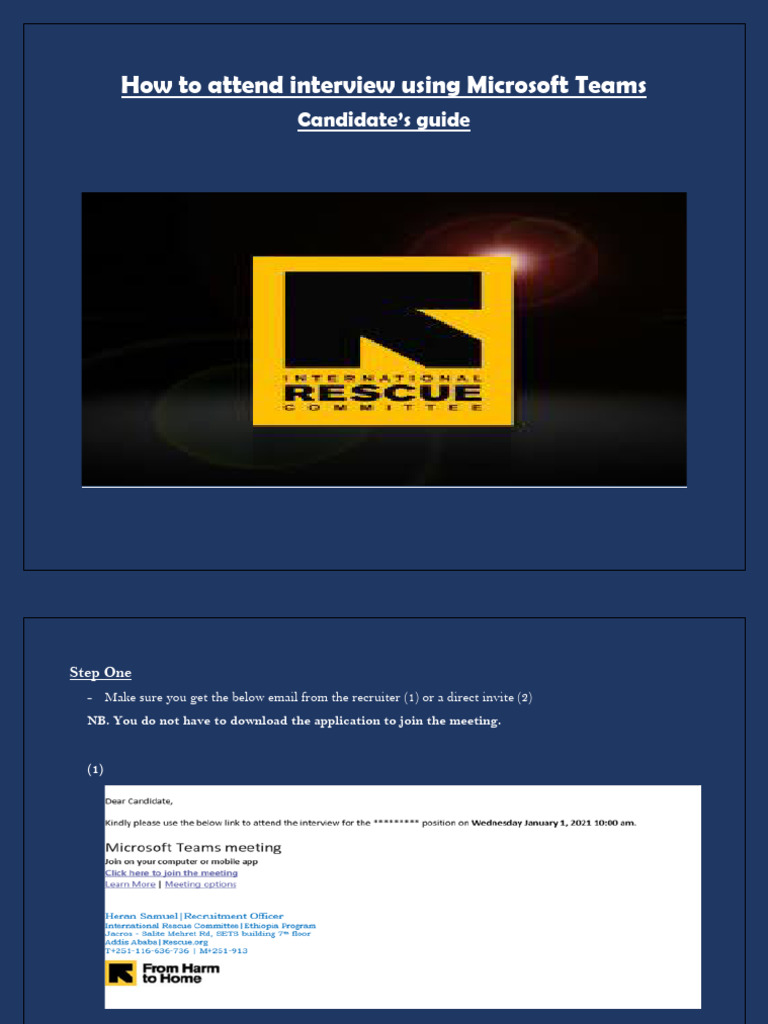 Guidline For Teams Interview | PDF