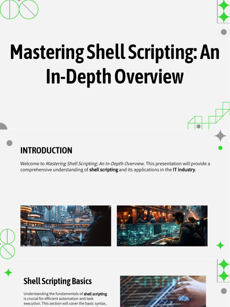 Slidesgo Mastering Shell Scripting An in Depth Overview ... Slidesgo Mastering Shell Scripting An in Depth Overview ...