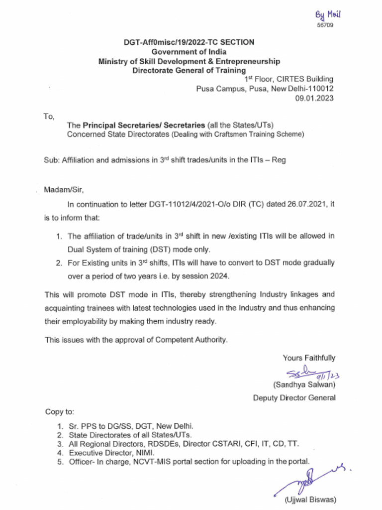 3rd Shift in DST Mode Order 09.01.2023 | PDF