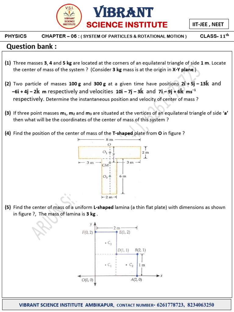 06- SYSTEM OF PARTICLES & ROTATIONAL MOTION | PDF | Rotation Around A Fixed Axis | Torque
