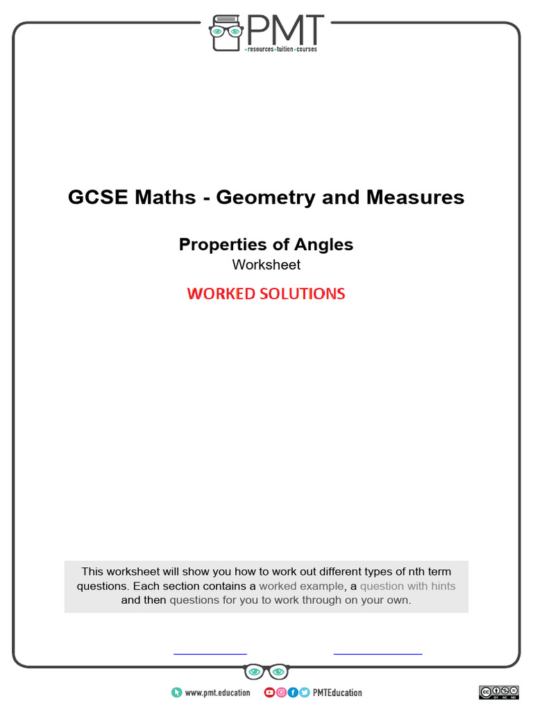 GCSE Maths: Angle Properties Worksheet | PDF | Triangle | Polygon