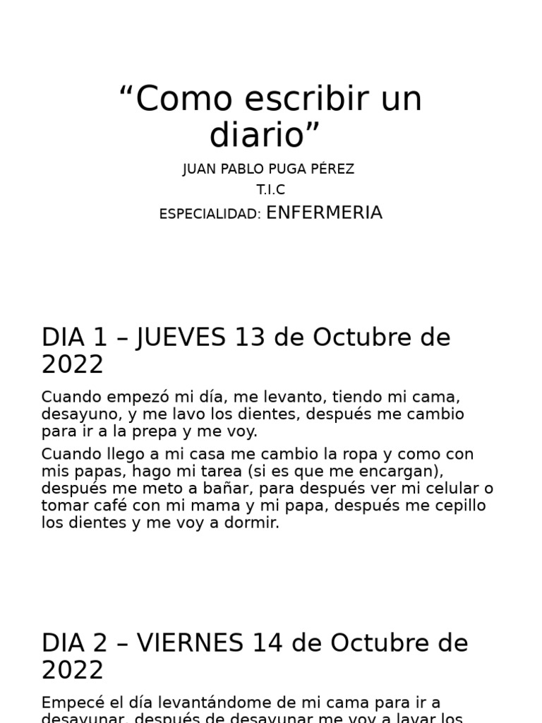 Como Escribir Un Diario TICS | PDF