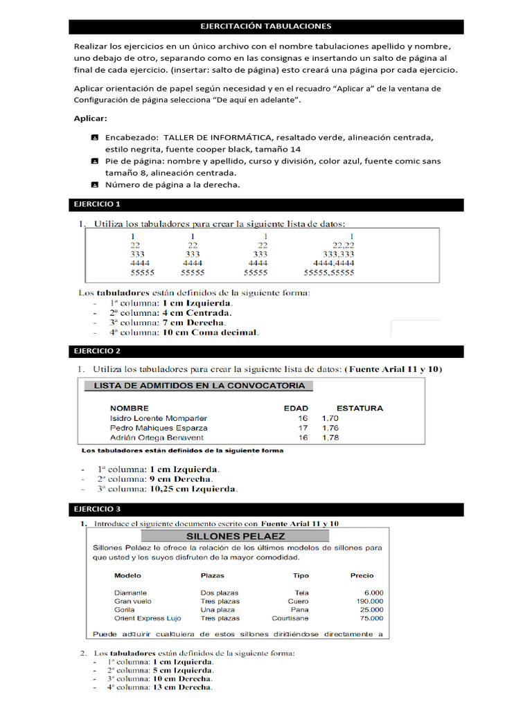 Ejercitaci-N Tabulaciones 2024 | PDF