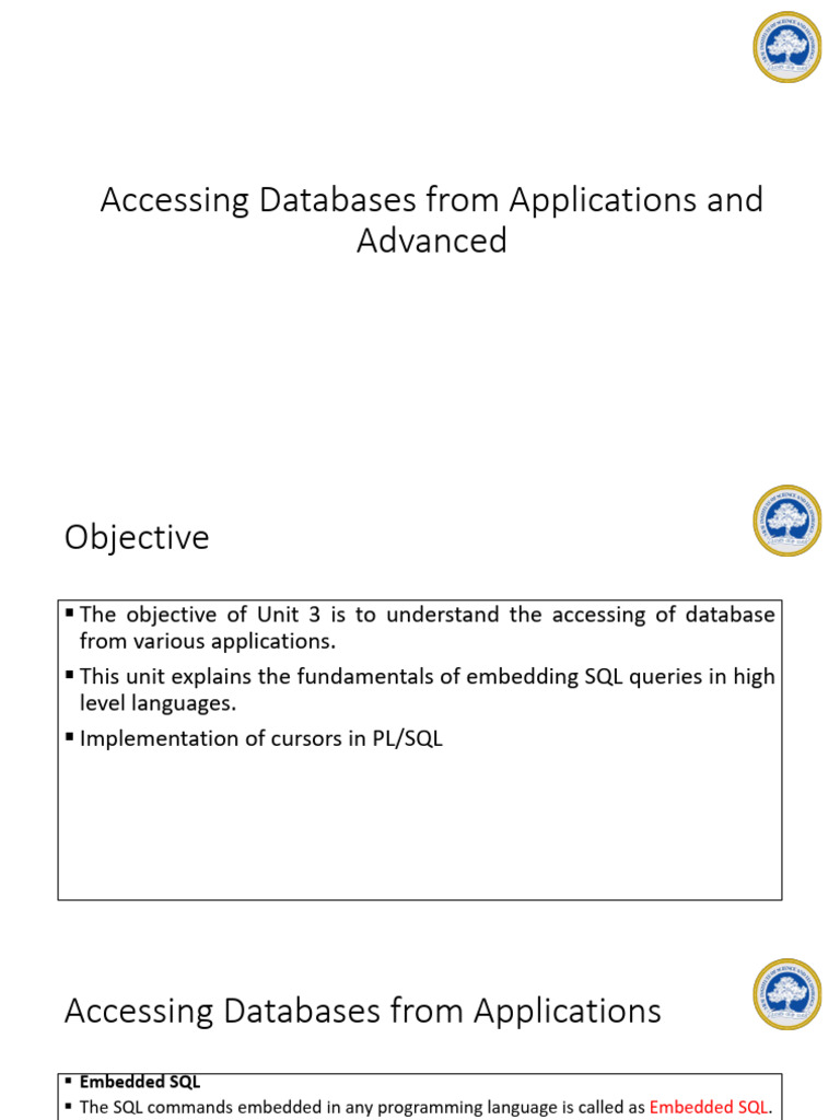Week-6-Accessing Databases | PDF | Sql | Databases
