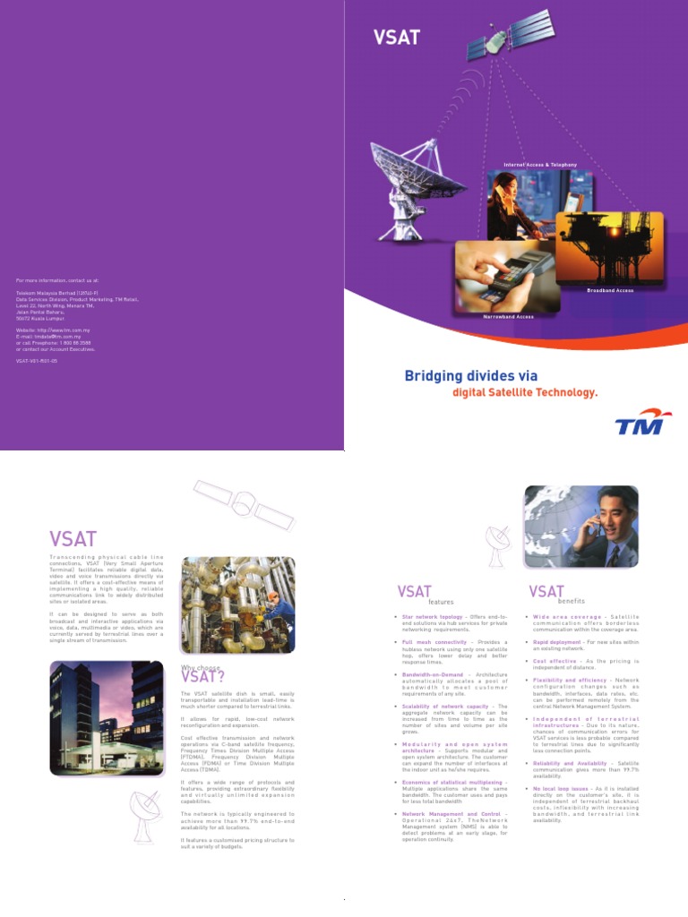 VSAT Brochure | PDF | Very Small Aperture Terminal | Channel Access Method