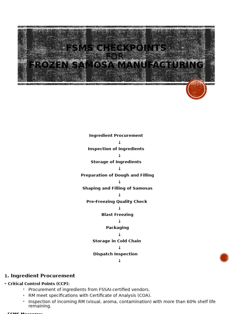 Samosa Manufacturing FSMS | PDF