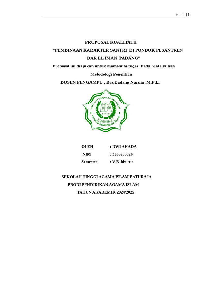 Proposal Kualitatif | PDF