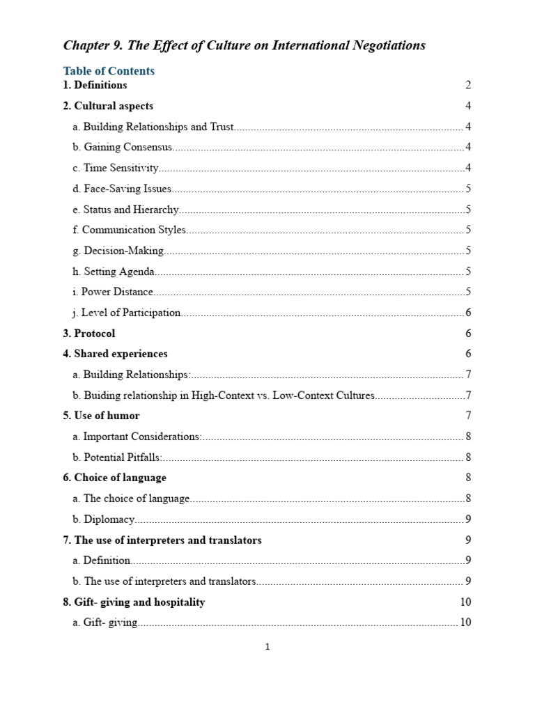 Revised - ch.3 - The Effect of Culture On International Negotiations | PDF | Negotiation | Jokes