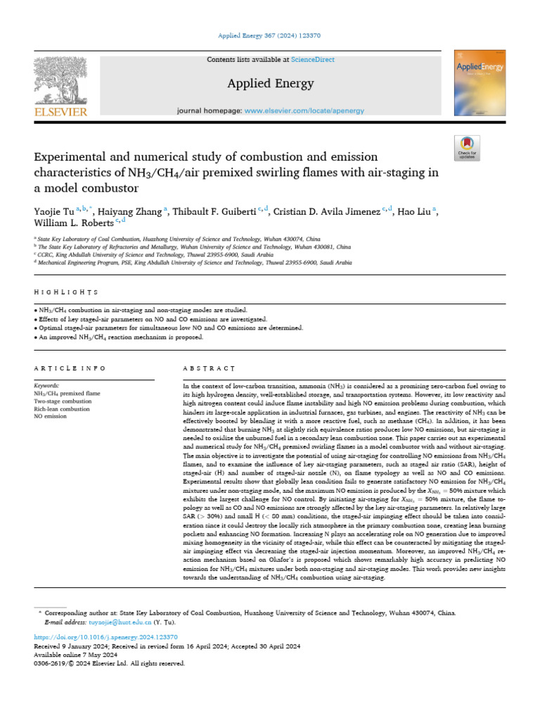 Applied Energy | PDF | Combustion | Ammonia