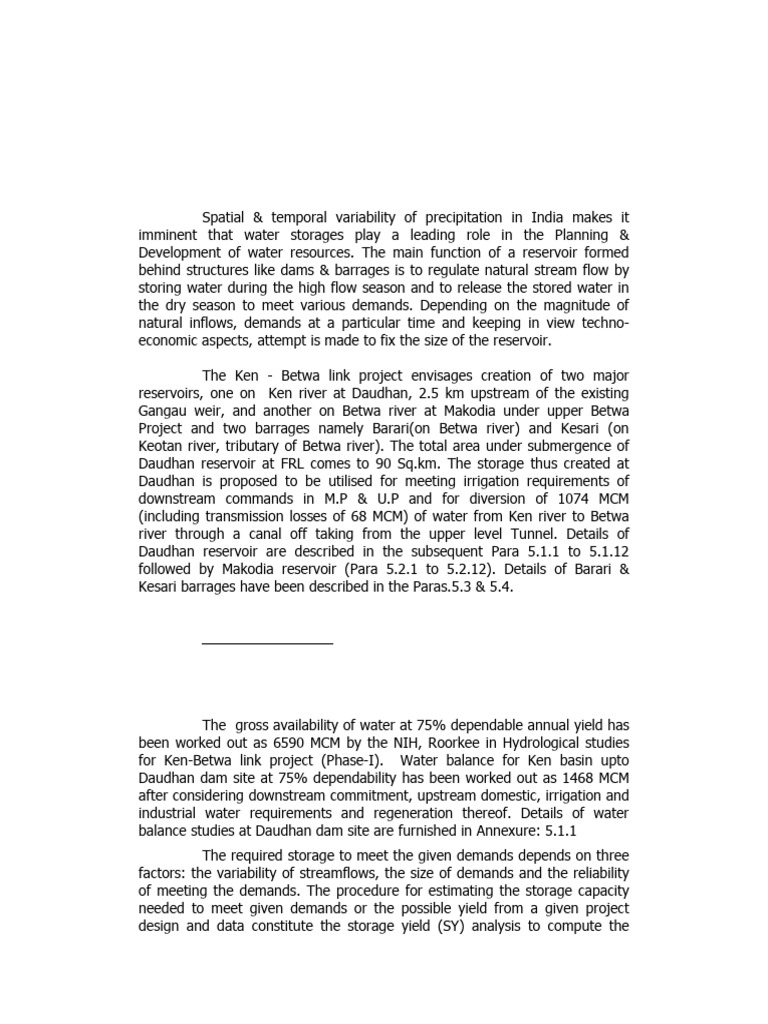 Daudhan Reservoir Analysis and Design | PDF | Reservoir | Dam