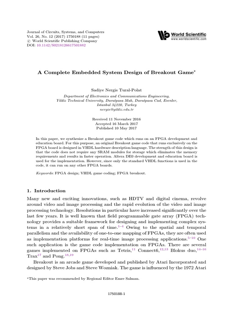 A Complete Embedded System Design of Breakout Game | PDF | Rgb Color Model | Field Programmable ...