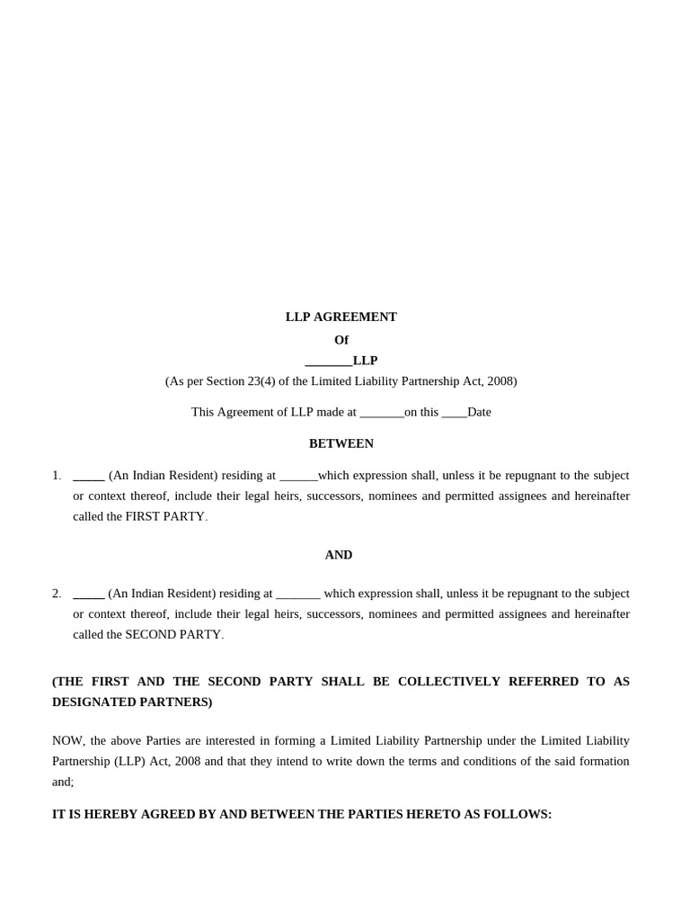 LLP Agreement | PDF | Limited Liability Partnership | Partnership