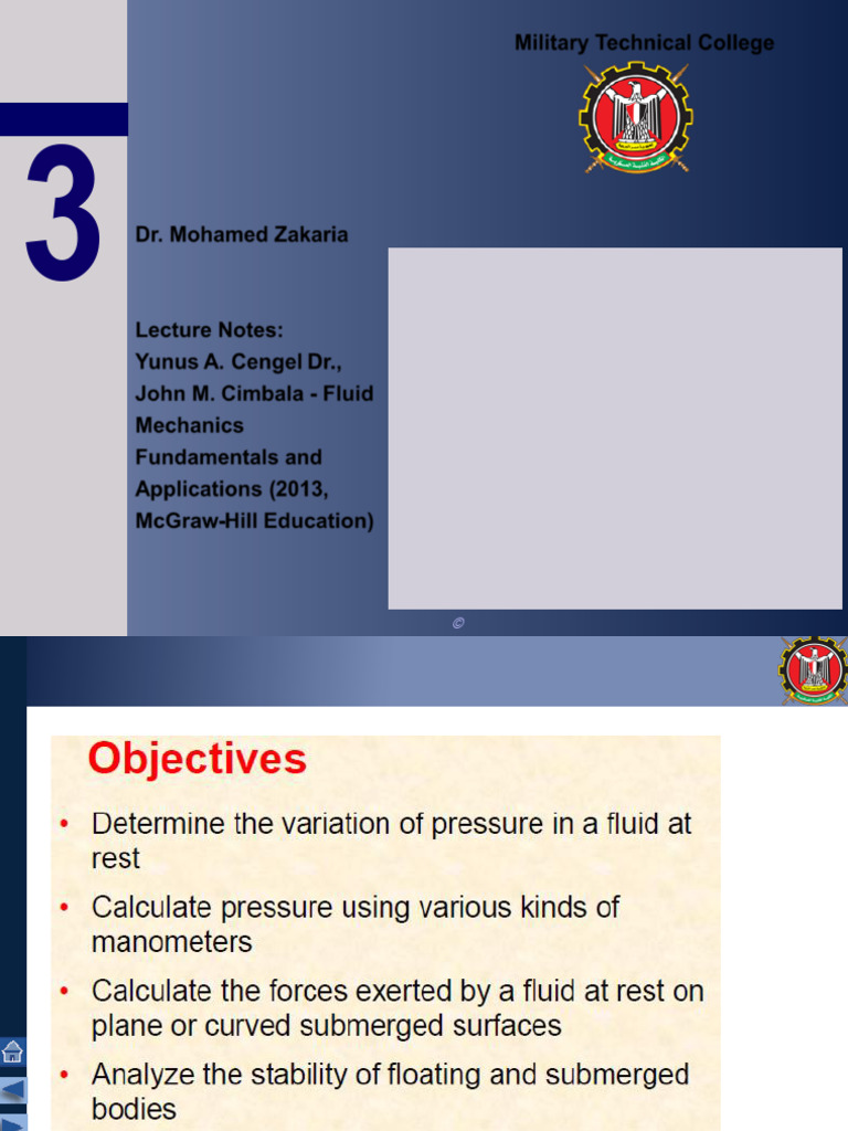 Aeronautics Fluid Statics Lecture | PDF | Pressure Measurement | Pressure