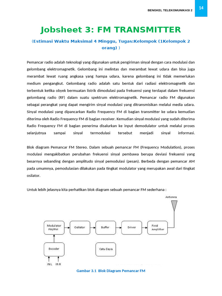 Jobsheet 3 Pemancar FM | PDF