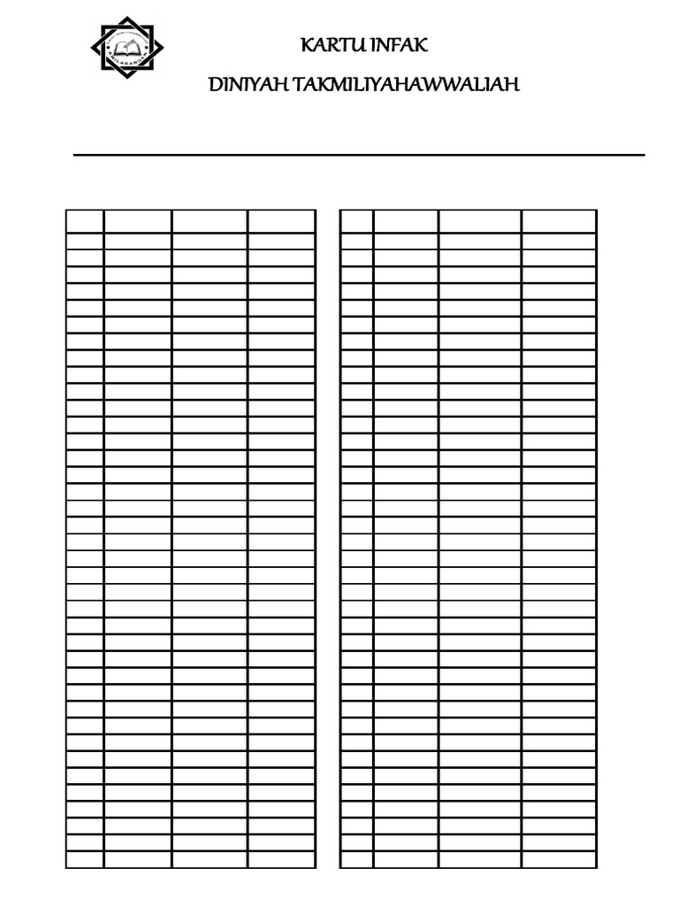 Kartu Infaq Diniah Takmiliyah | PDF