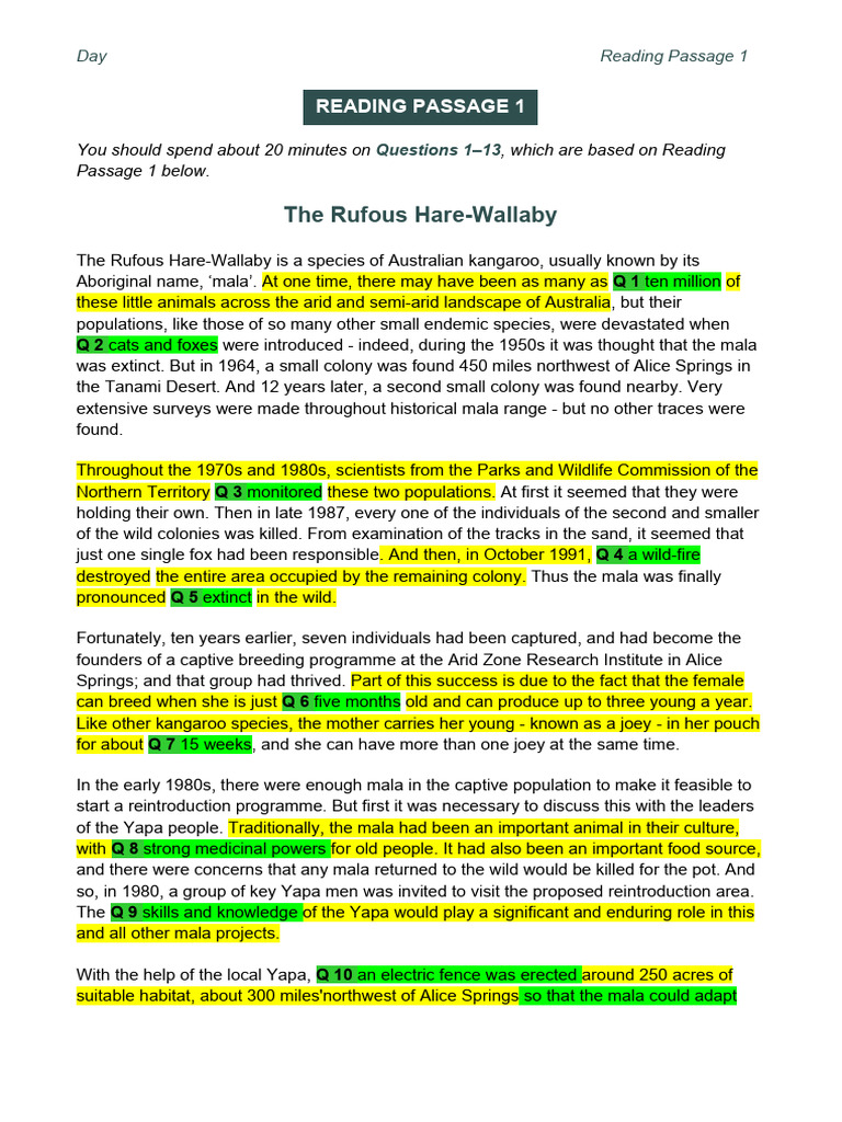 Day 6 - Passage 1 (Highlighted) | PDF