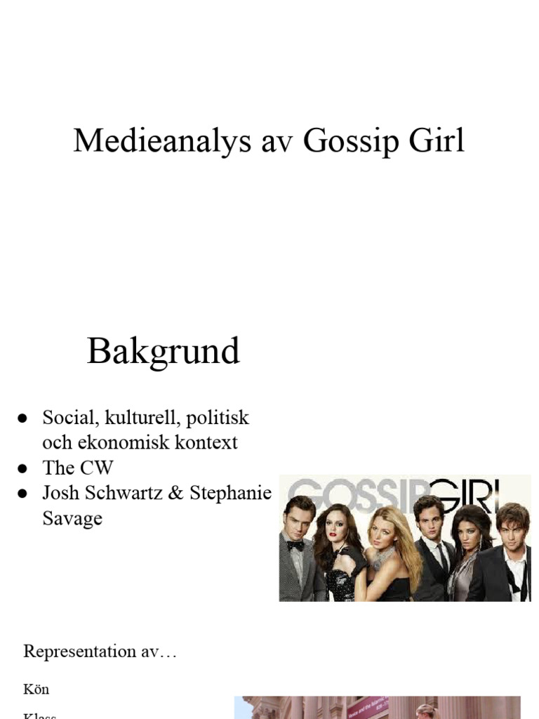 Gossip Girl - Medieanalys-2 | PDF