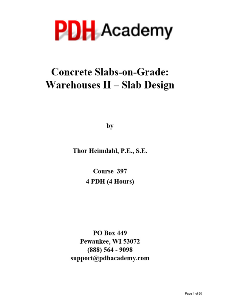 Slab Design for Warehouse Applications | PDF | Strength Of Materials ...