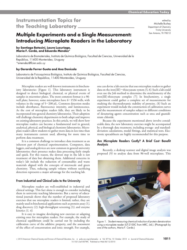 Microplate Readers in Chemistry Labs | PDF | Spectrophotometry