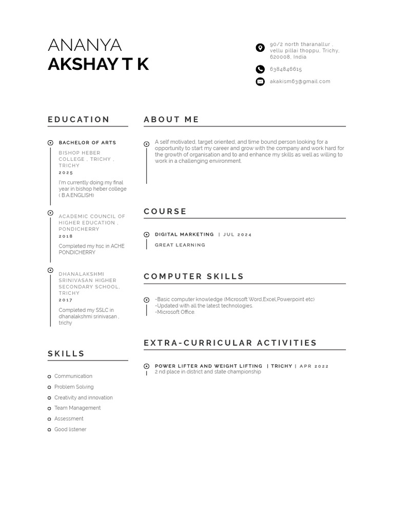 Akshay T K: Ananya | PDF