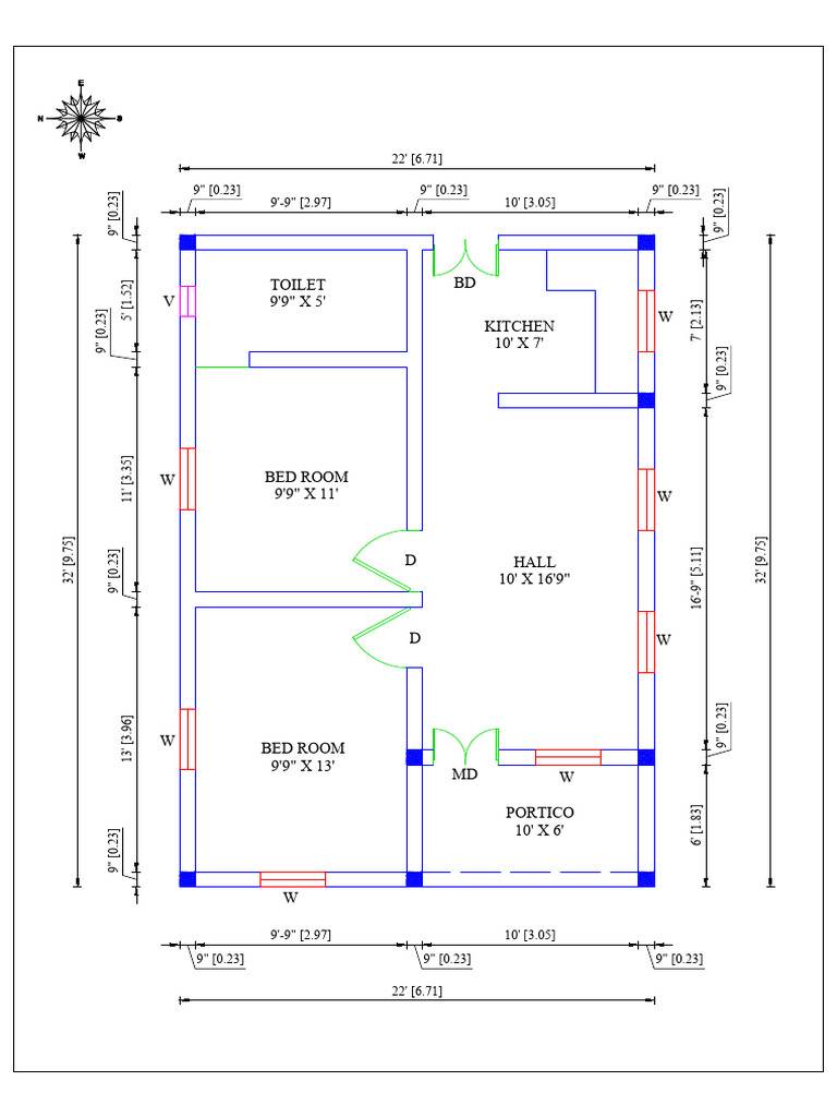 BD Toilet 9'9" X 5' Kitchen 10' X 7' V | PDF