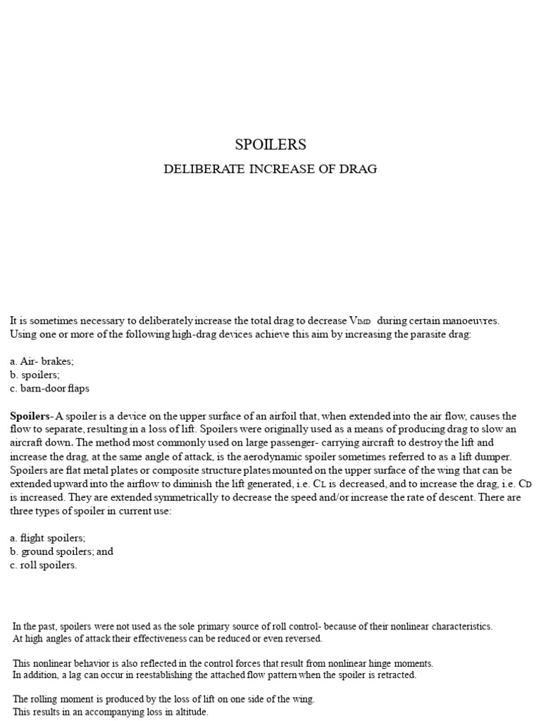 Understanding Aircraft Spoilers | PDF | Aileron | Lift (Force)