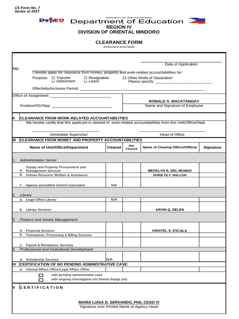 Division Clearance Form | PDF | Business