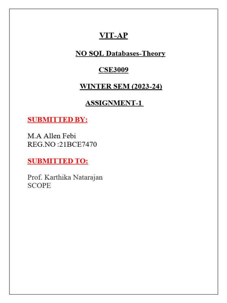 NoSQL Databases Assignment Overview | PDF