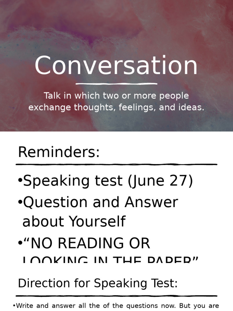 Conversation | PDF