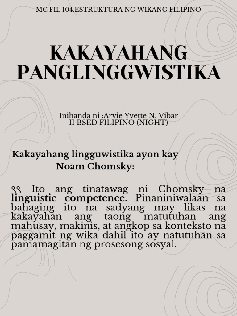 Kakayahang Panglinggwistika | PDF