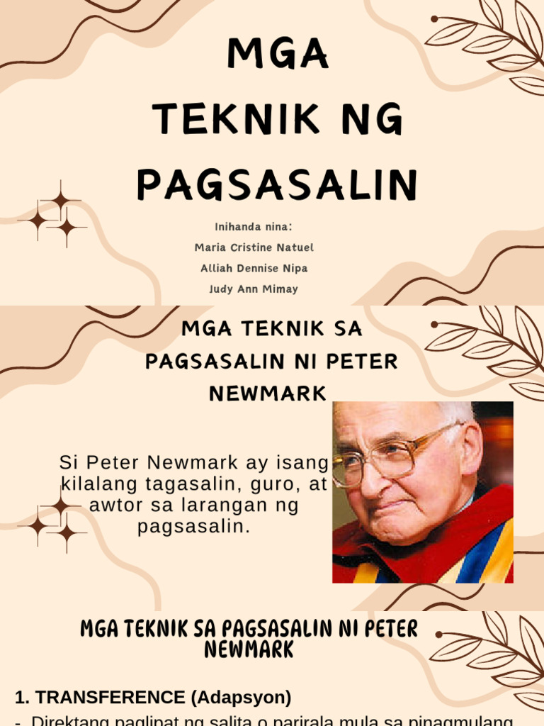 Mga Teknik Sa Pagsasalin | PDF