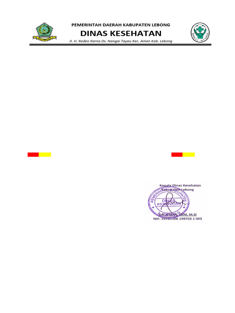 Surat Permohonan BMHP DNA HPV Dan Surat Pernyataan Kesediaan Menerima ...